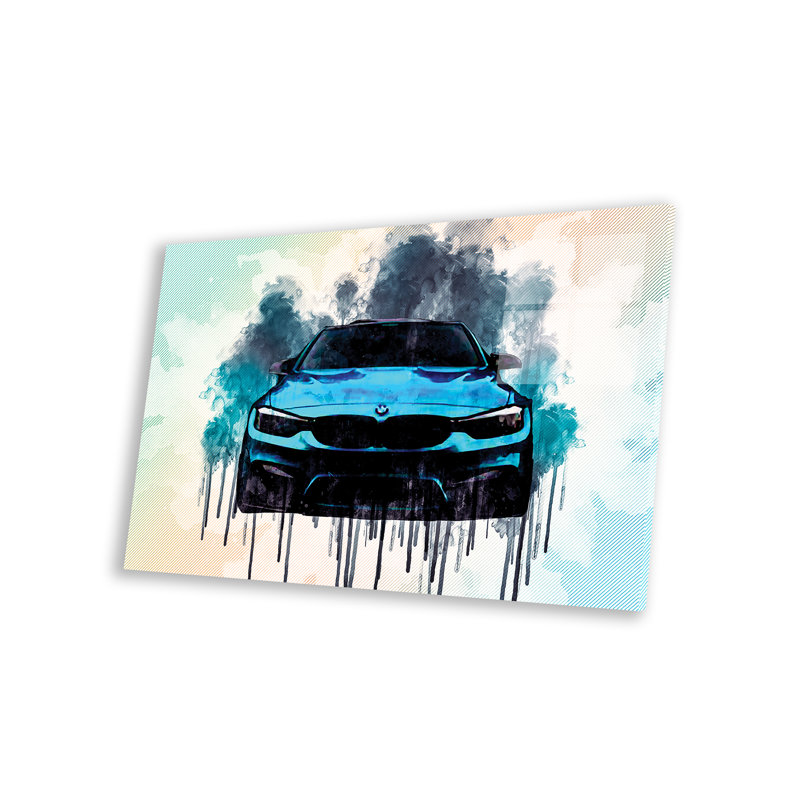 17 Stories Bmw M3 2018 F80 Front View Tuning M Package Bright Blue On ...