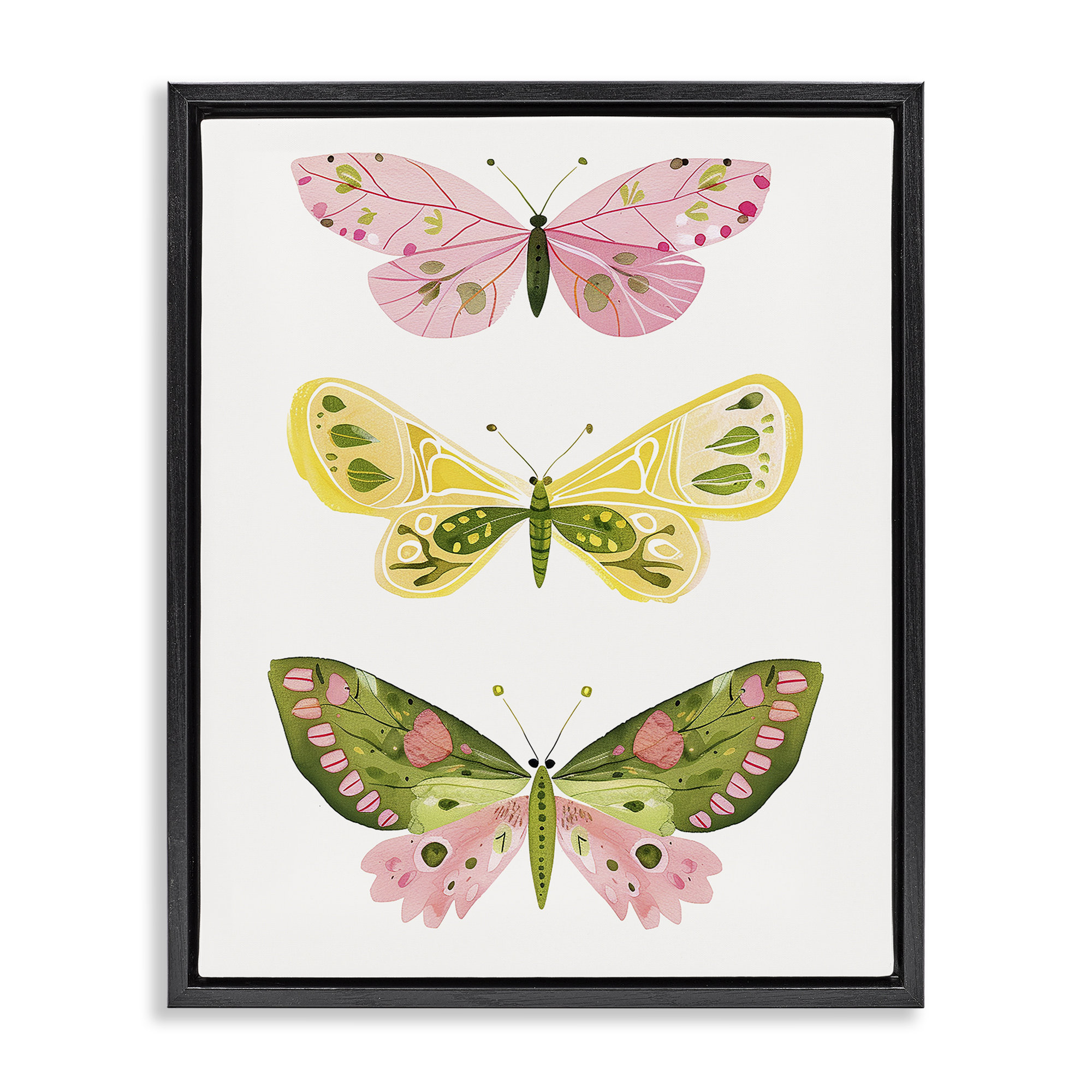 August Grove® Pastel Butterfly Trio Floater Canvas Wall Art by LSR ...