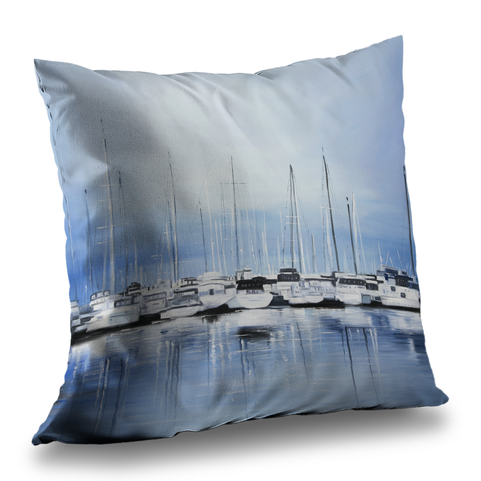 Begin Edition International Inc. Boats at the Dock Marine Blue Poly ...