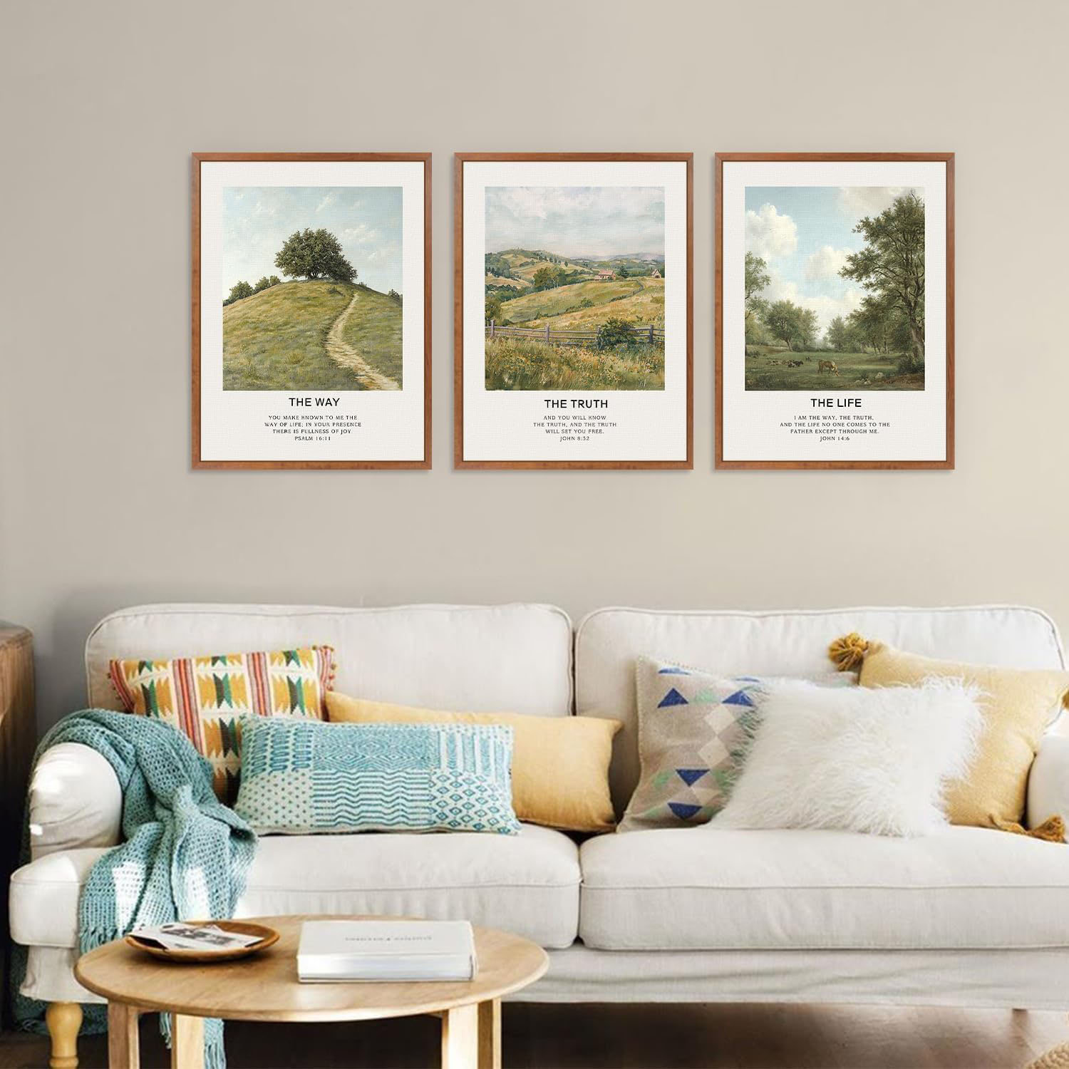 August Grove® Vintage Christian Framed Canvas Wall Art Set Of 3(12”X16 ...