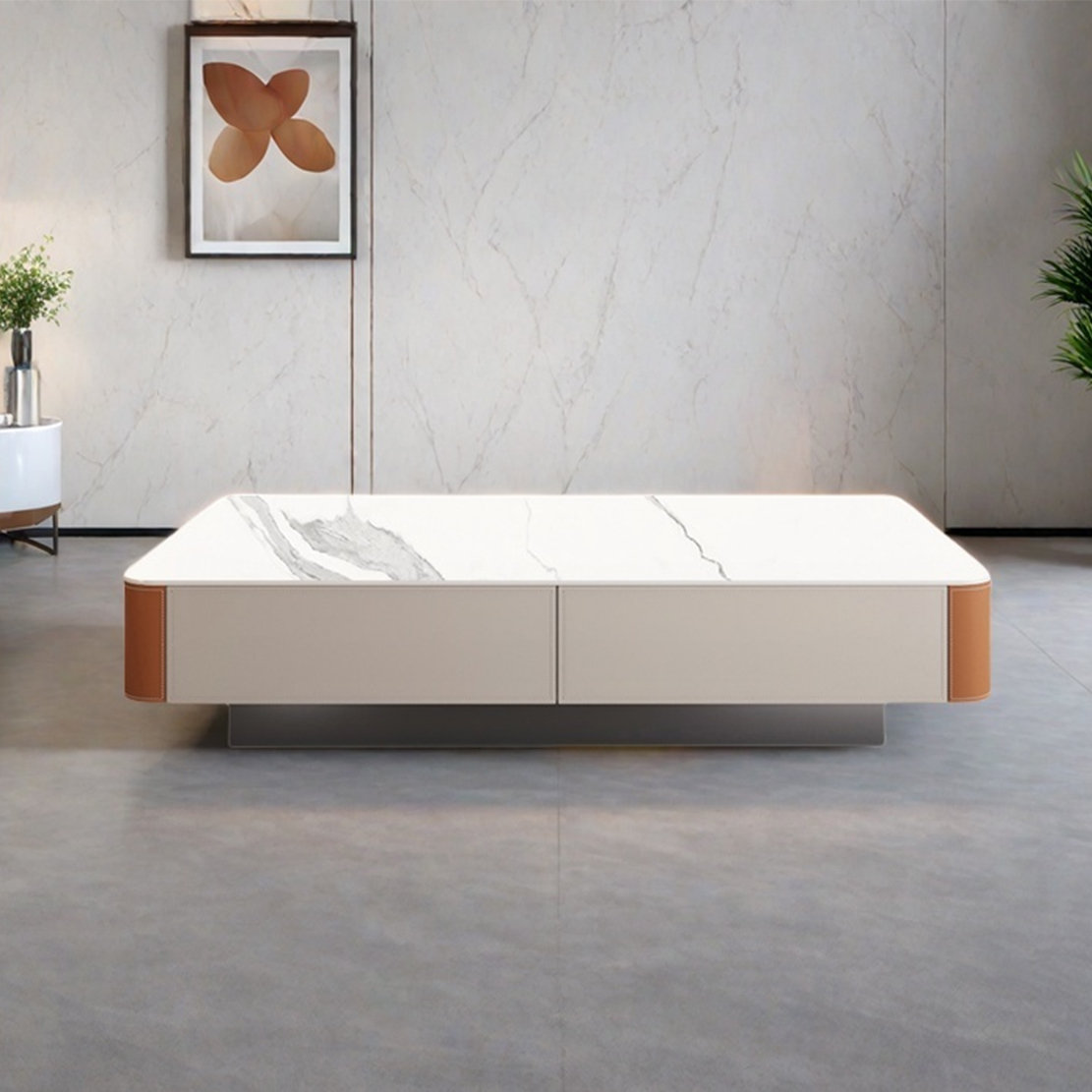 AWORET Light luxury rock slab rectangular coffee table | Wayfair