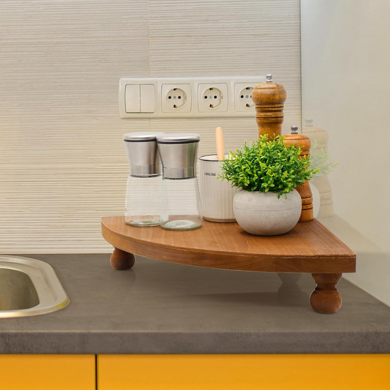 Rebrilliant Corner Counter Wood Stand | Wayfair