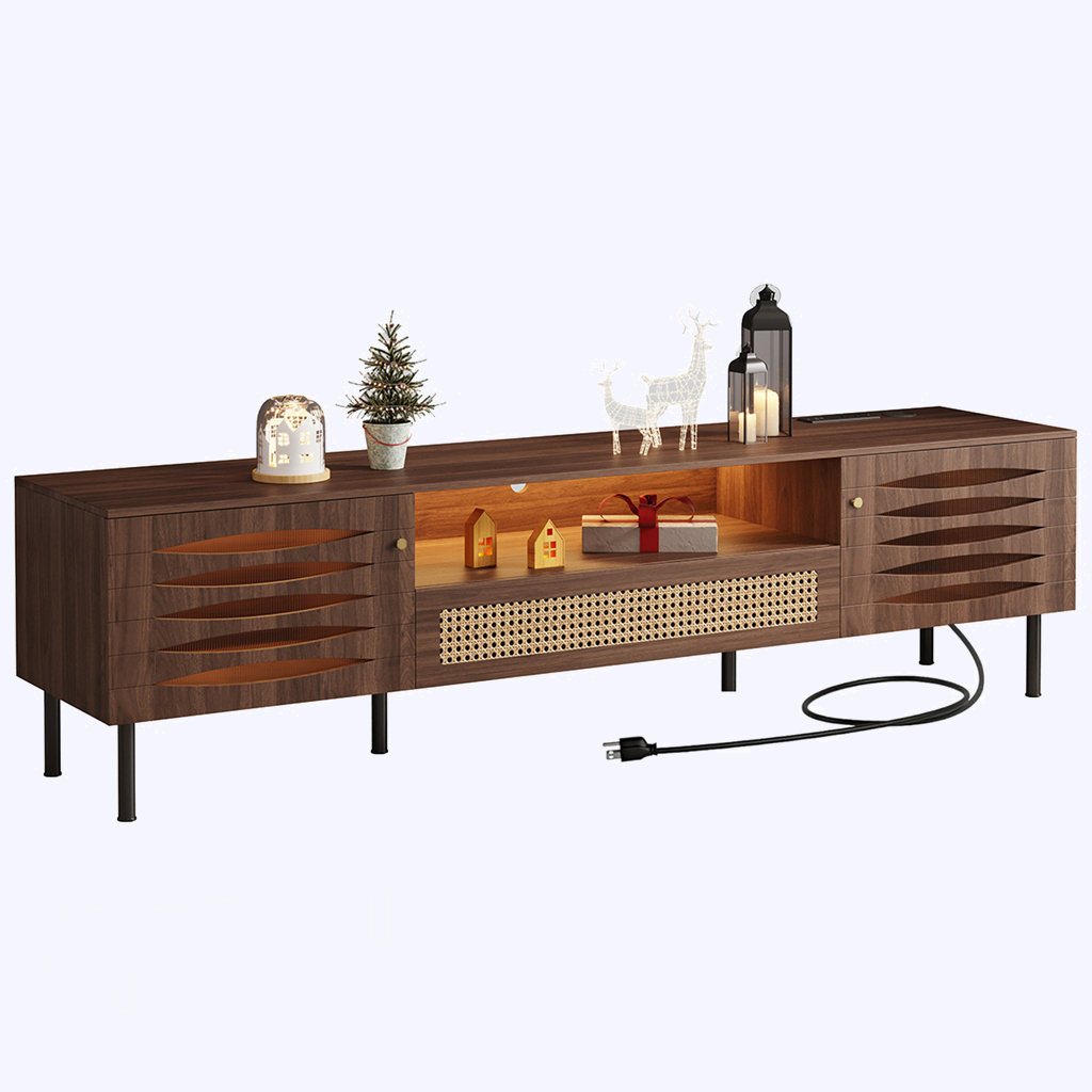 Bay Isle Home™ Mid-Century Modern Console with 2 Storage Cabinets | Wayfair
