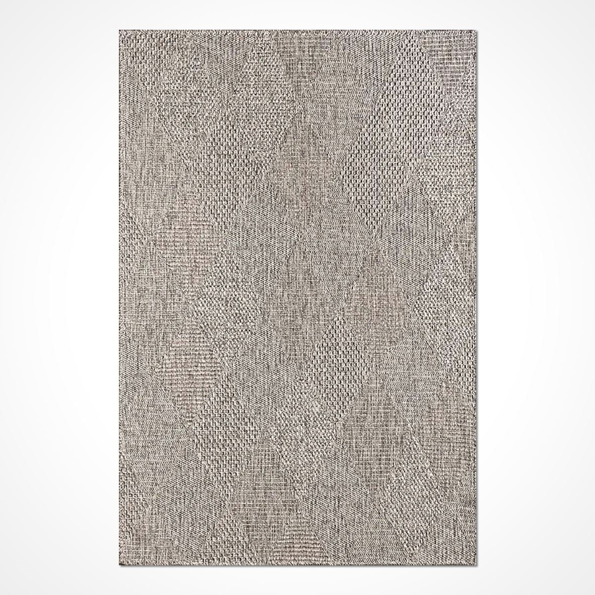 Hokku Designs Diamond Pattern Cotton Base Machine Made Rug in Gray ...