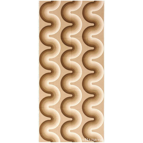 Nazmiyal Collection Vintage Brown And Tan Kurve Verner Panton Textile ...