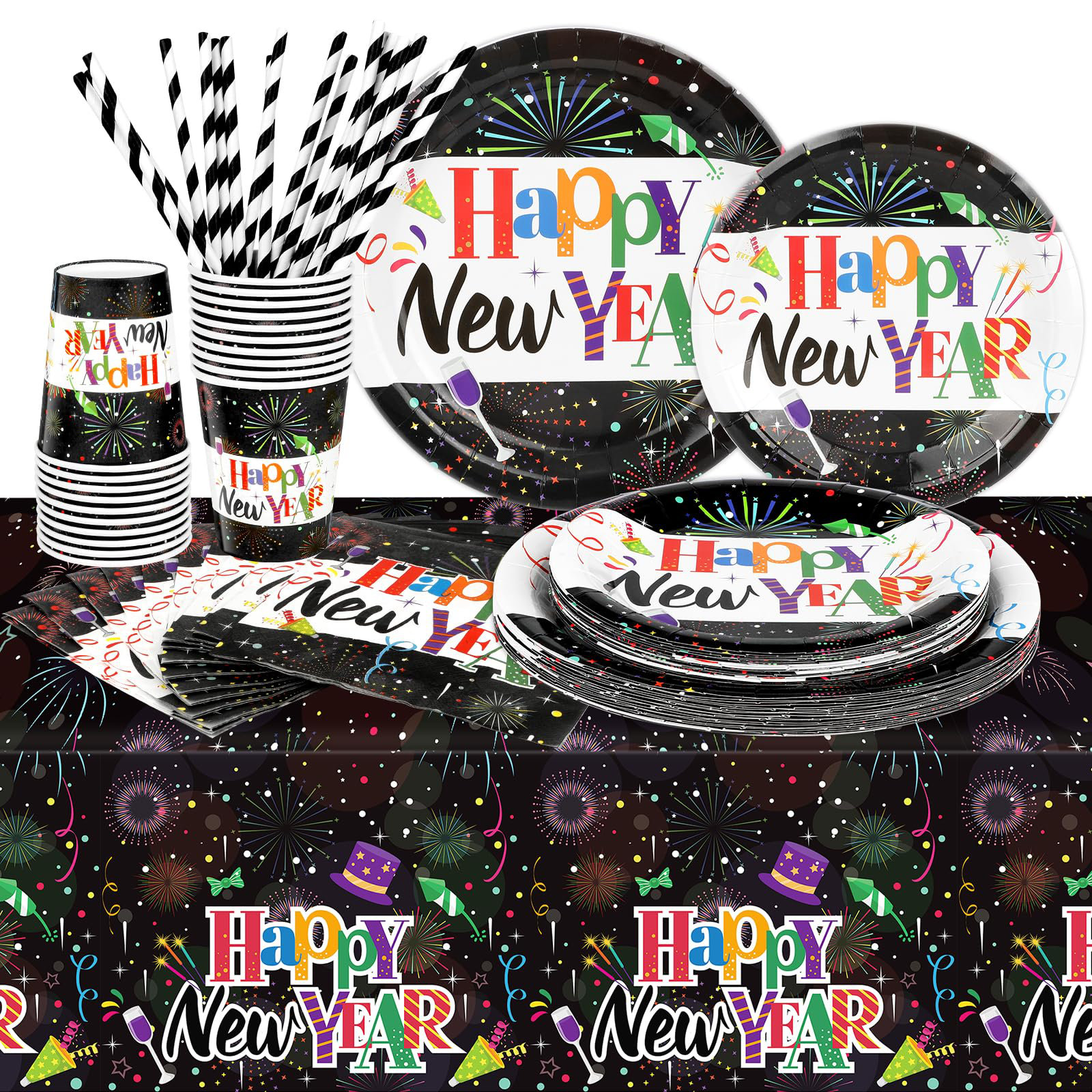 VOMGEB1 Happy New Year's Eve Party Supplies Dinnerware Set - Wayfair Canada