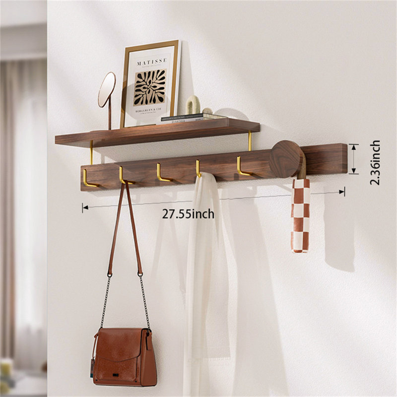 Latitude Run® Frankey Freestanding 6 - Hook Wall Mounted Coat Rack ...