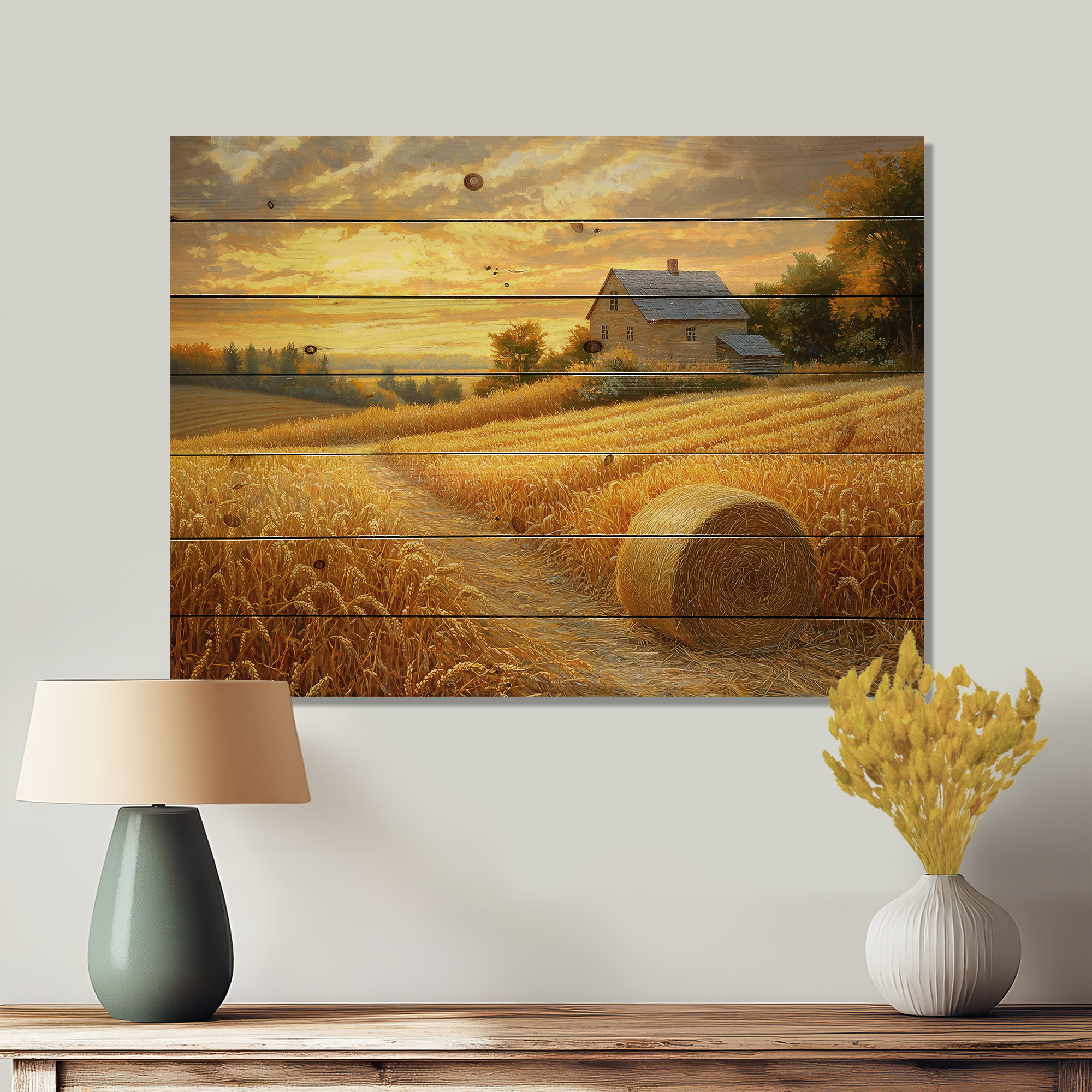 Ophelia & Co. Countryside Golden Harvest Fields II - Countryside Wood ...