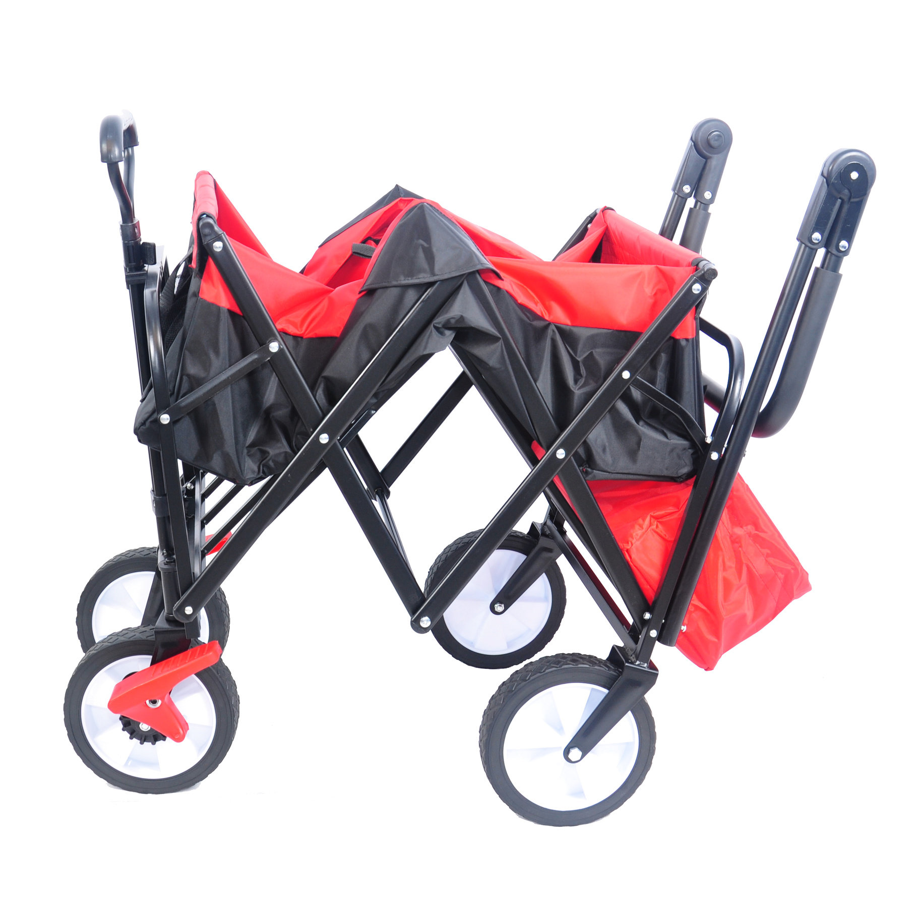 Arlmont & Co. Portable Folding Garden Cart - Outdoor Wagon With Front ...