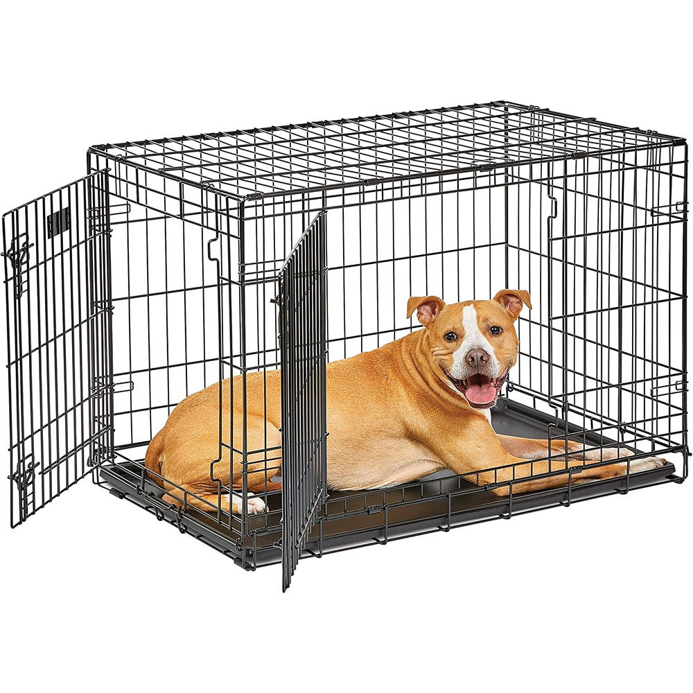 Latitude Run® Midwest Homes For Pets Dog Crate Life Stages 36' Double Door Fol... | Wayfair