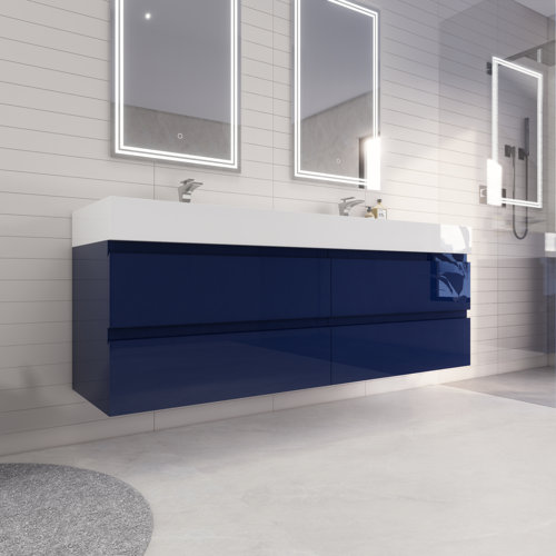72 Inch Blue Bathroom Vanities You'll Love | Wayfair
