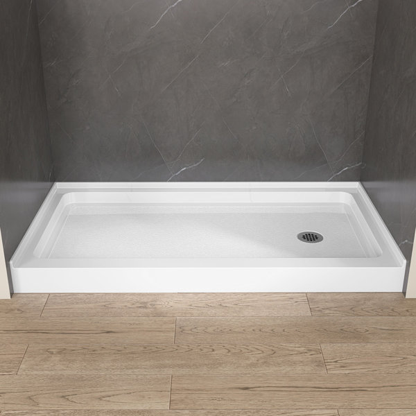 GETPRO 60" W X 30" D Single Threshold Shower Base Pan Acrylic Alcove ...