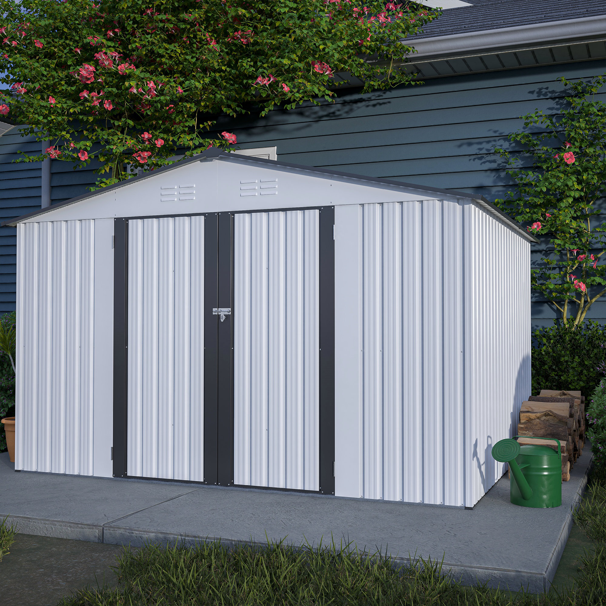 CHENGGUHENGXIN Outdoor Storage Shed, All Weather Metal Sheds With ...