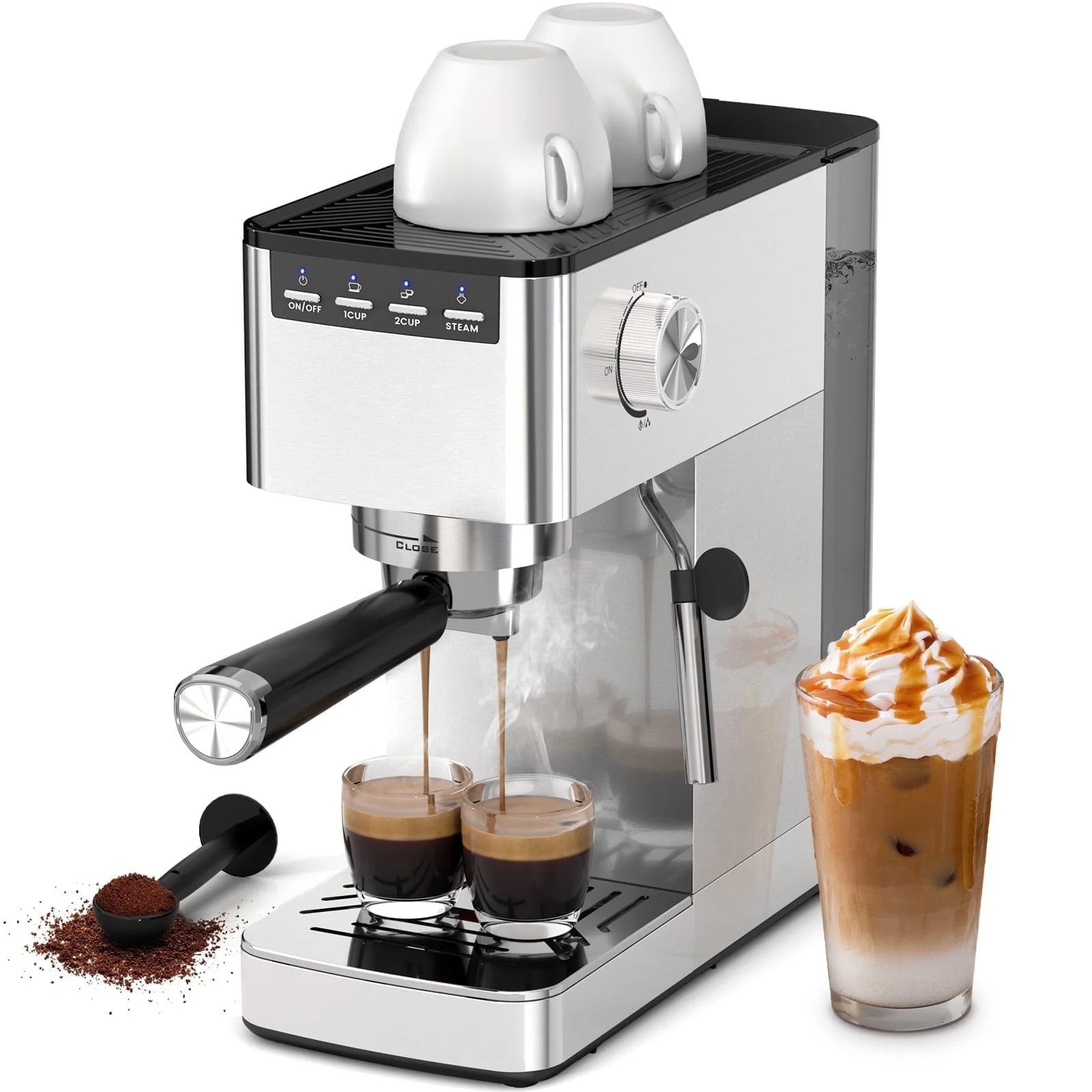 COWSAR 20 Bar Espresso Machine With Stainless Steel Body, Milk Frother ...