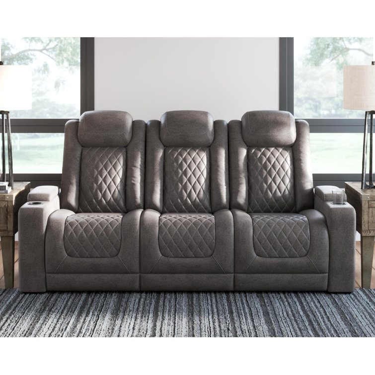 Latitude Run® Dornhoffer 82.25'' Faux Leather Power Reclining Sofa ...