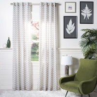 Wrought Studio™ Knushevia Geometric Semi-Sheer Grommet Single Curtain ...