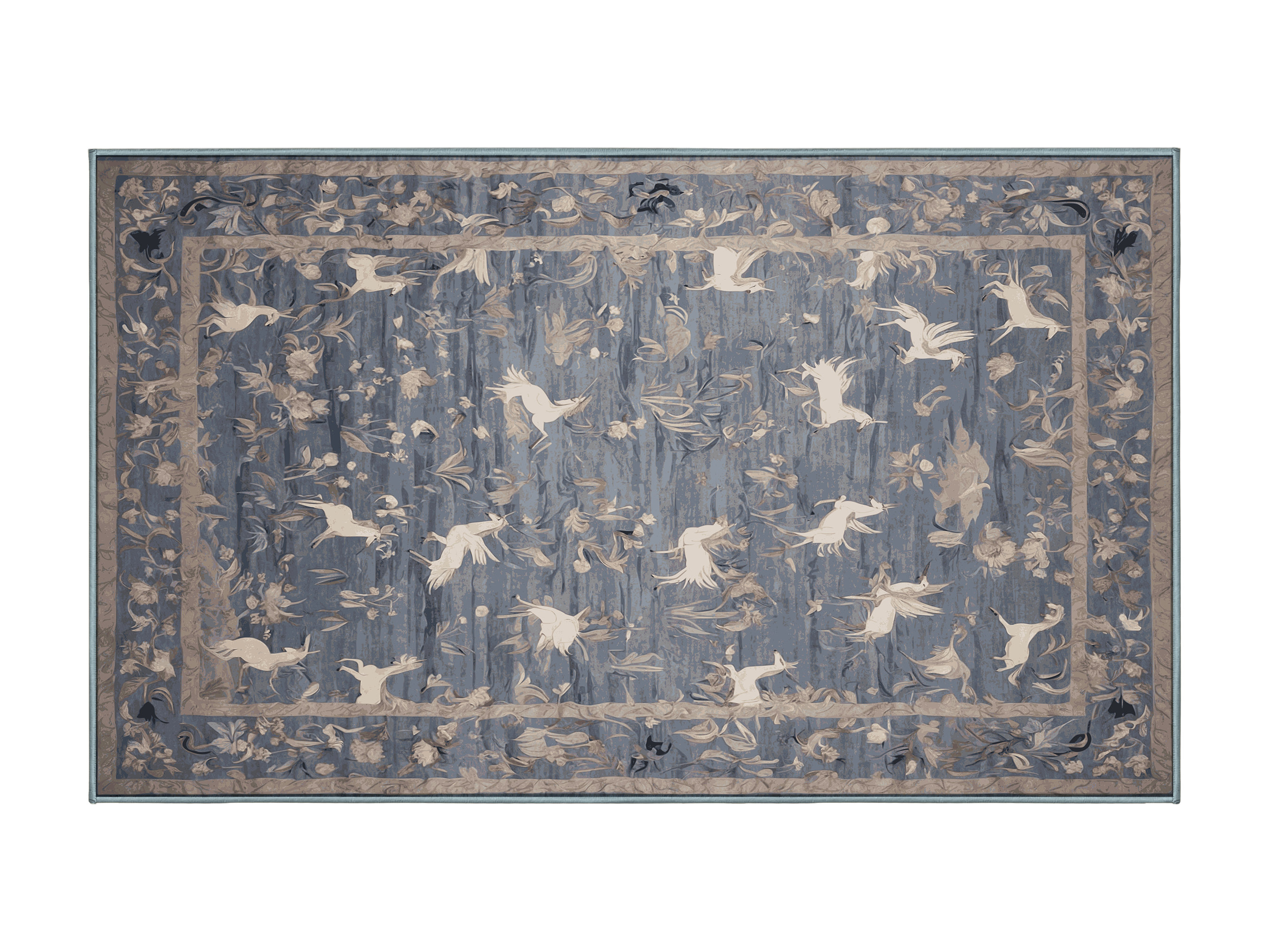 Hokku Designs Silky Soft Plush Blue Area Rug | Wayfair