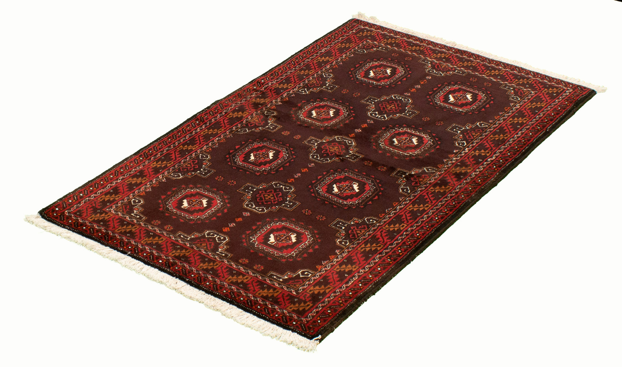 Foundry Select Hand Knotted Wool Dark Brown/Red Rug | Wayfair