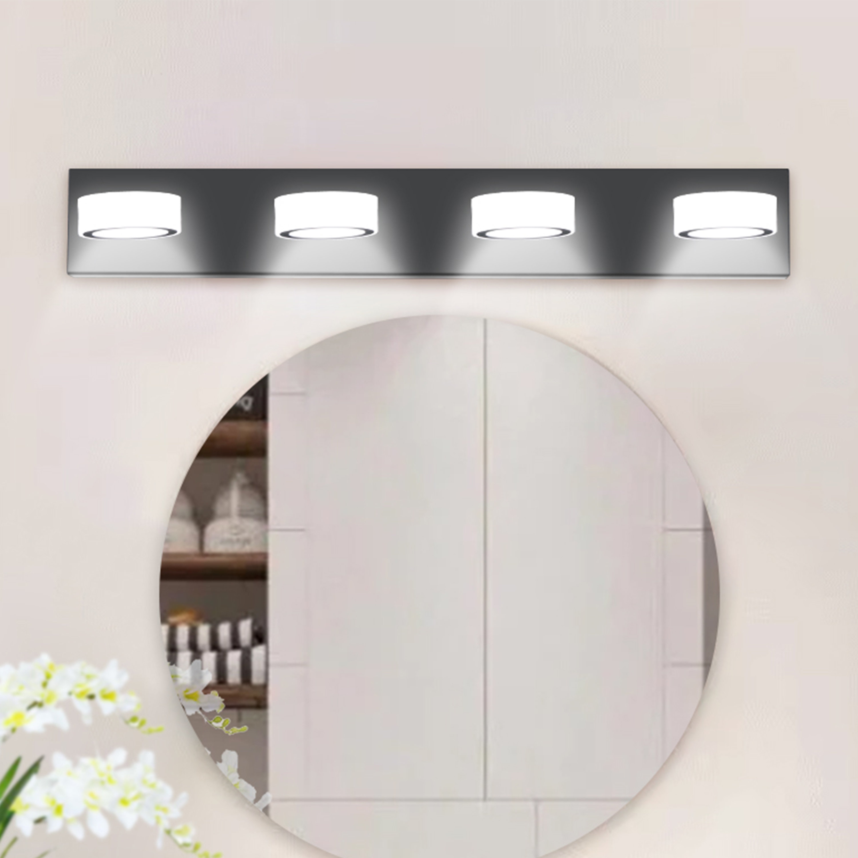 Brayden Studio® 4-Light Modern LED Vanity Light Rotatable Bathroom ...