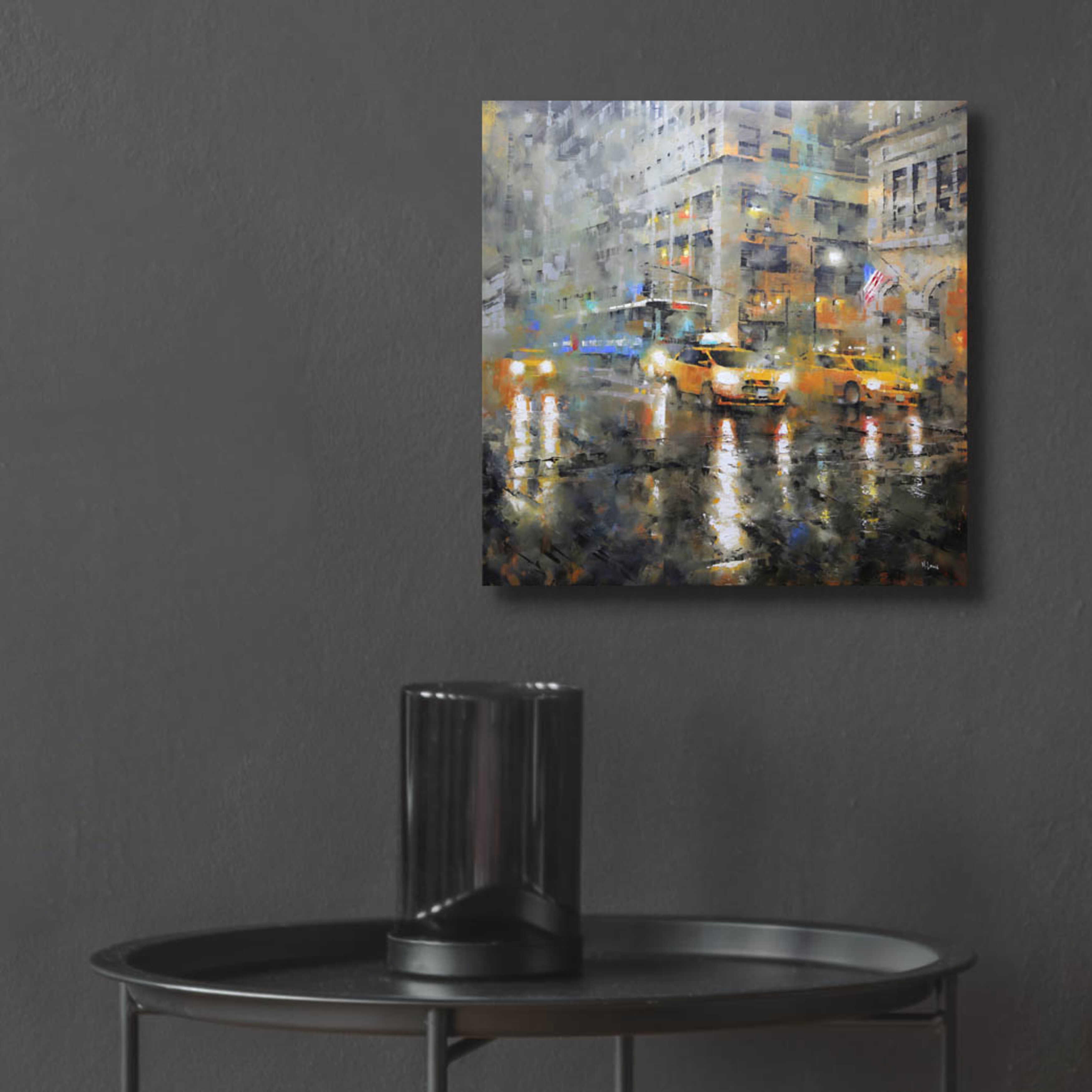 Red Barrel Studio® 'Manhattan Orange Rain' by Mark Lague, Acrylic Glass ...