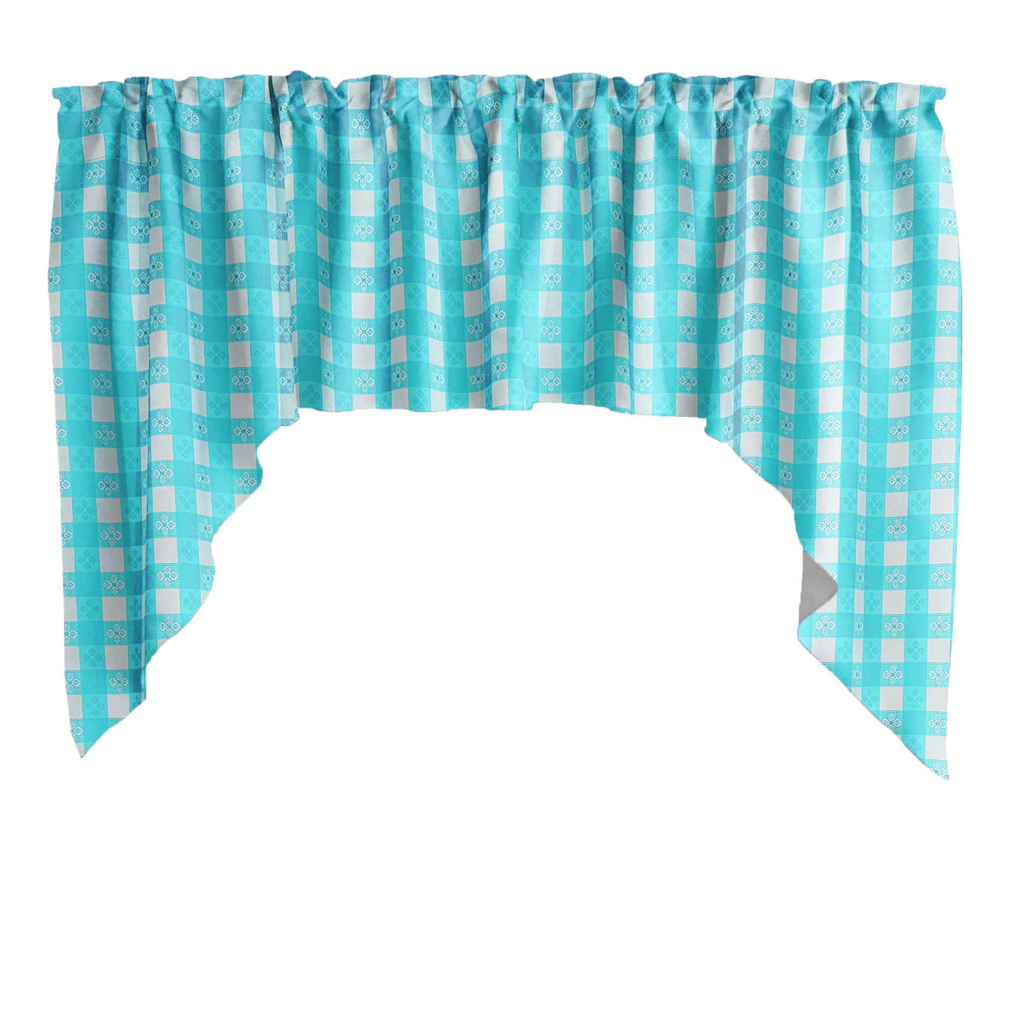 One Allium Way® Poplin Tavern Gingham Checkered Swag Window Valance 58 ...