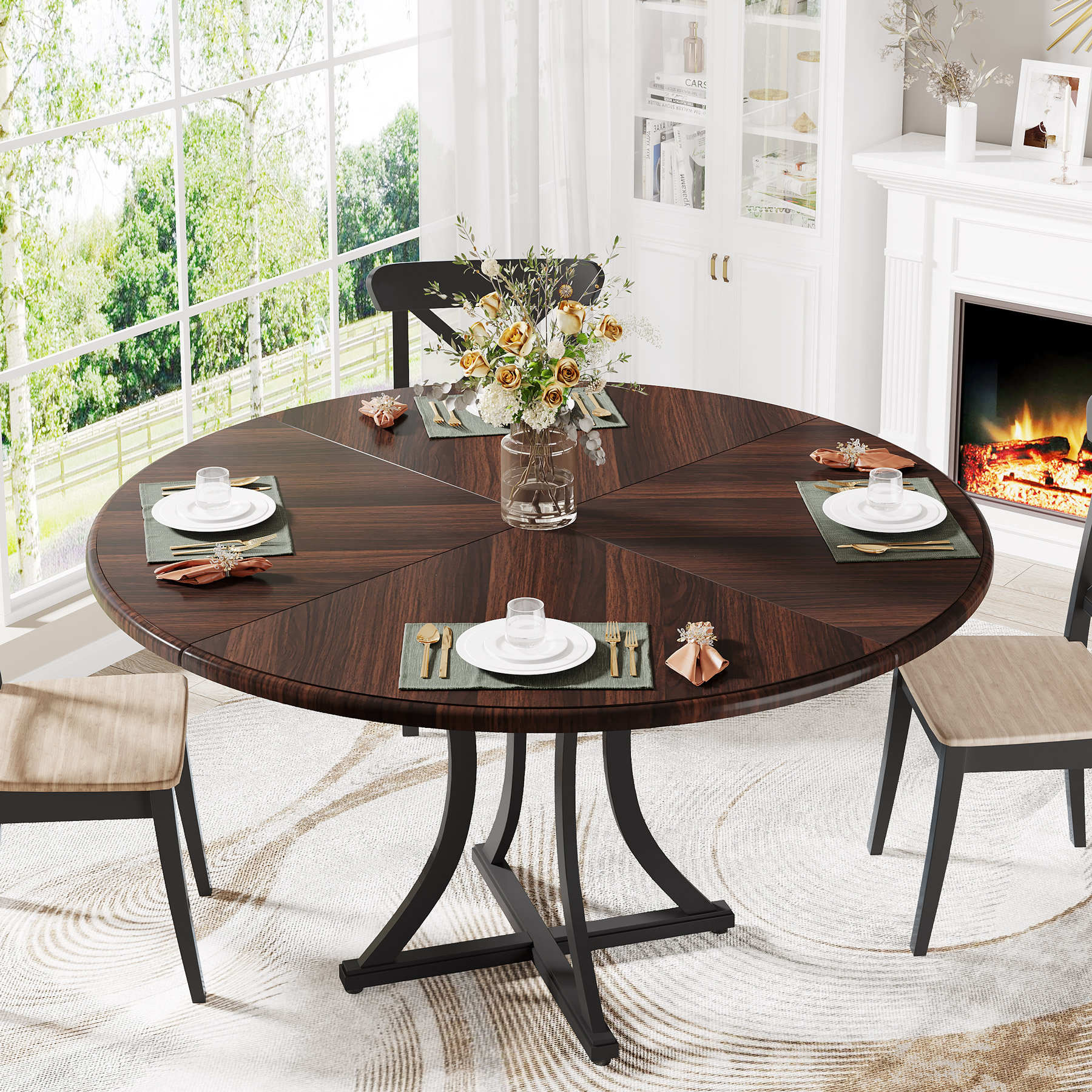 17 Stories Artington 47.24" Round Dining Table Circle Dinner Table for ...