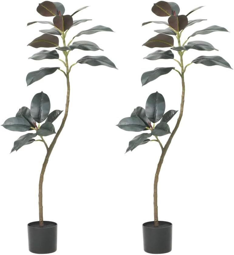 Ebern Designs Artificial Rubber Tree, Tall Fake Tree with Pot | Wayfair