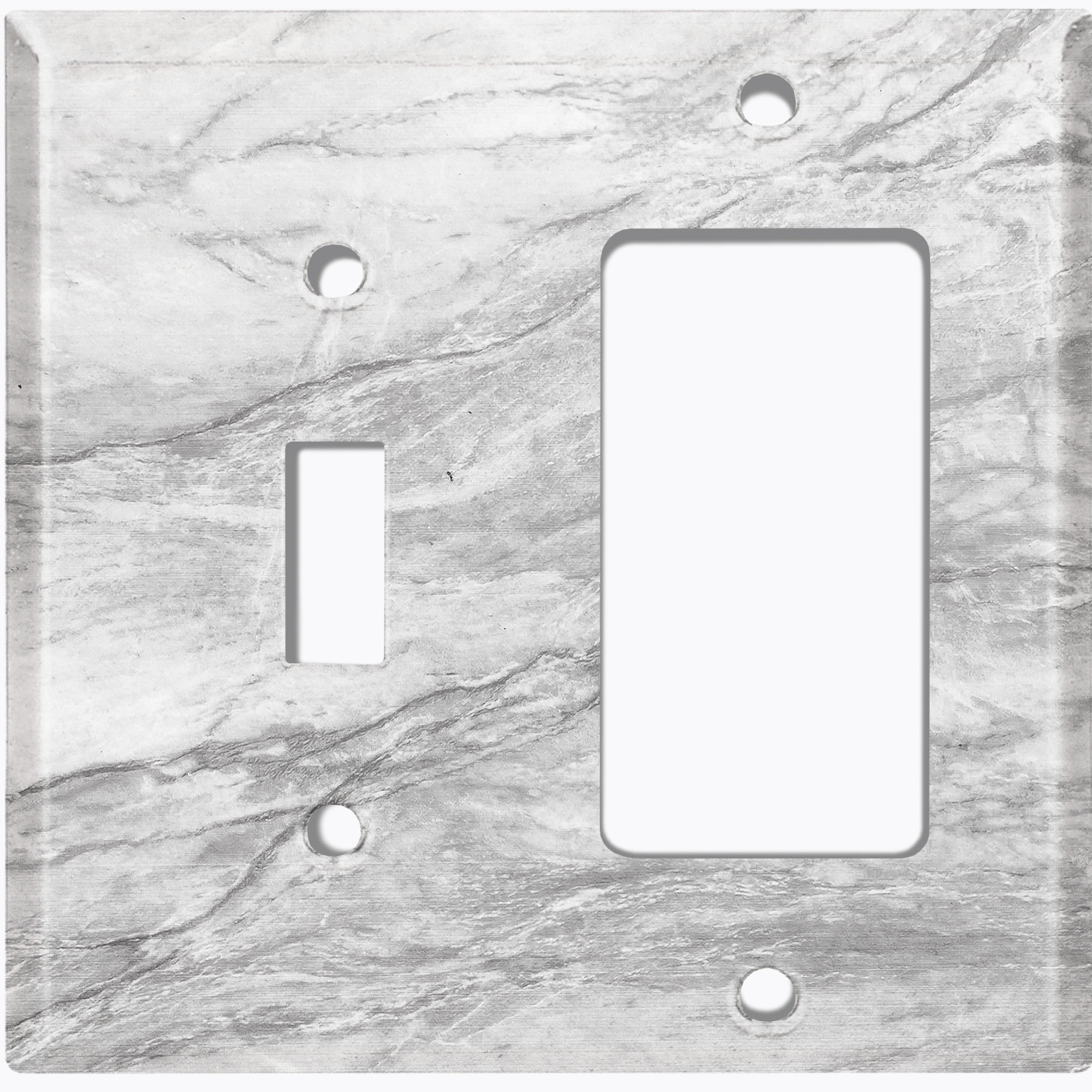 WorldAcc Metal Light Switch Plate Outlet Cover (Marble Grey Print 5 ...