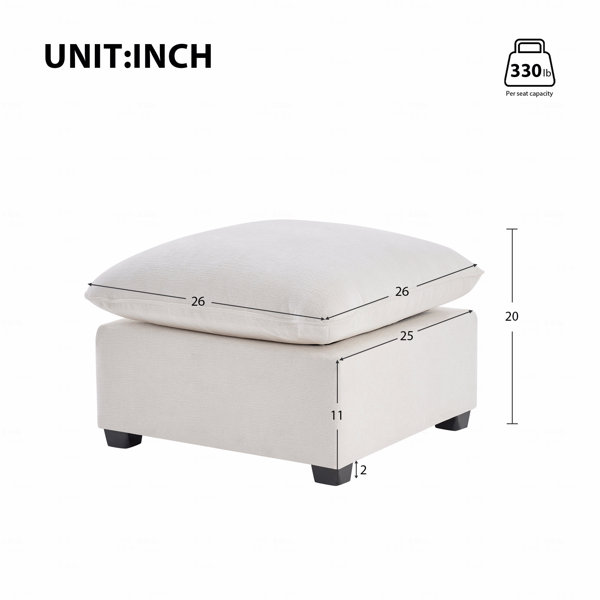 Latitude Run® Ottoman Module For Modular Sectional Sofa, Chenille ...