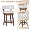 Winston Porter Swivel Upholstered Counter Bar Stool with Solid Wood ...