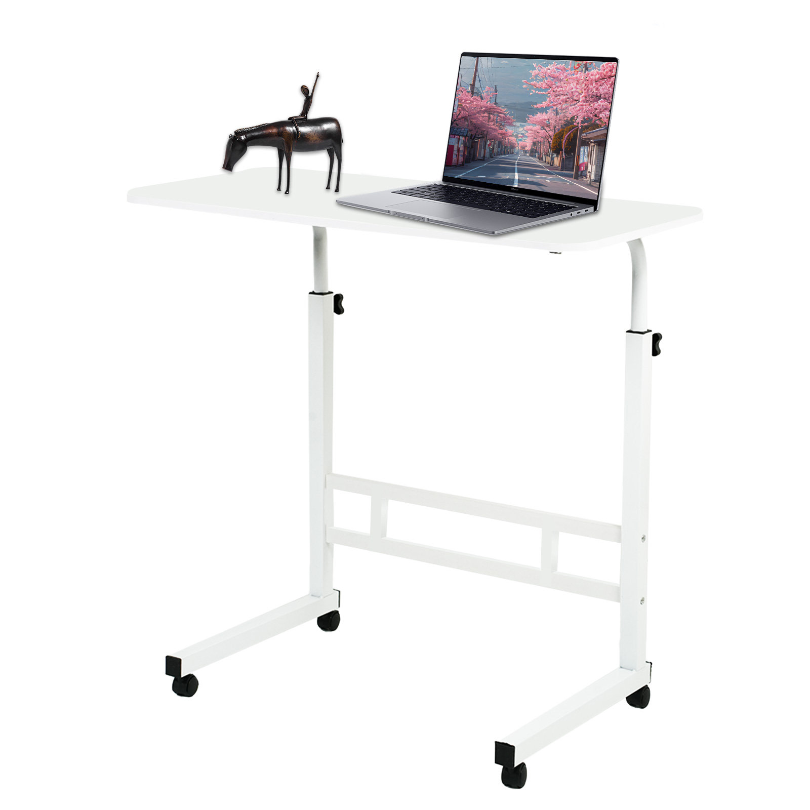Ebern Designs Side Table Mobile Standing Desk Adjustable Height ...