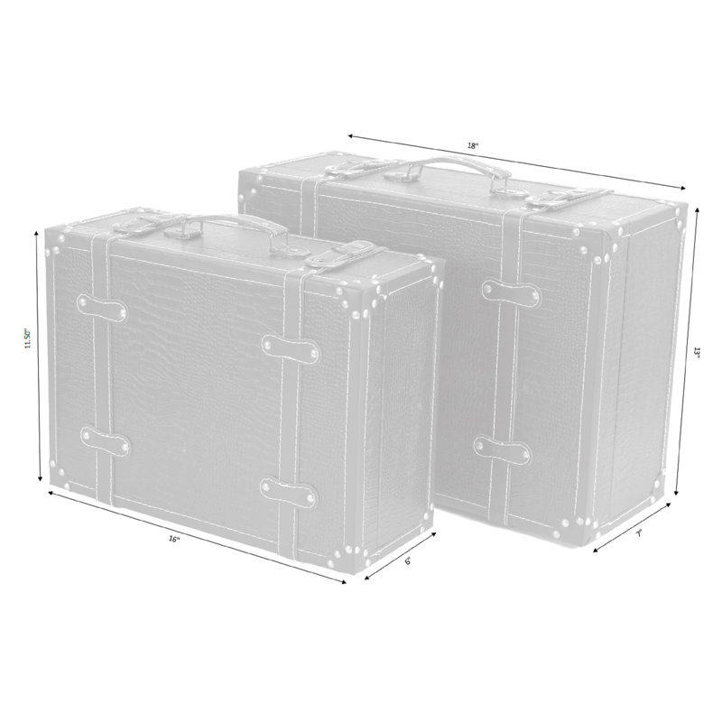 Quickway Imports Antique Style 2 Piece Trunk Set with Strap & Reviews ...