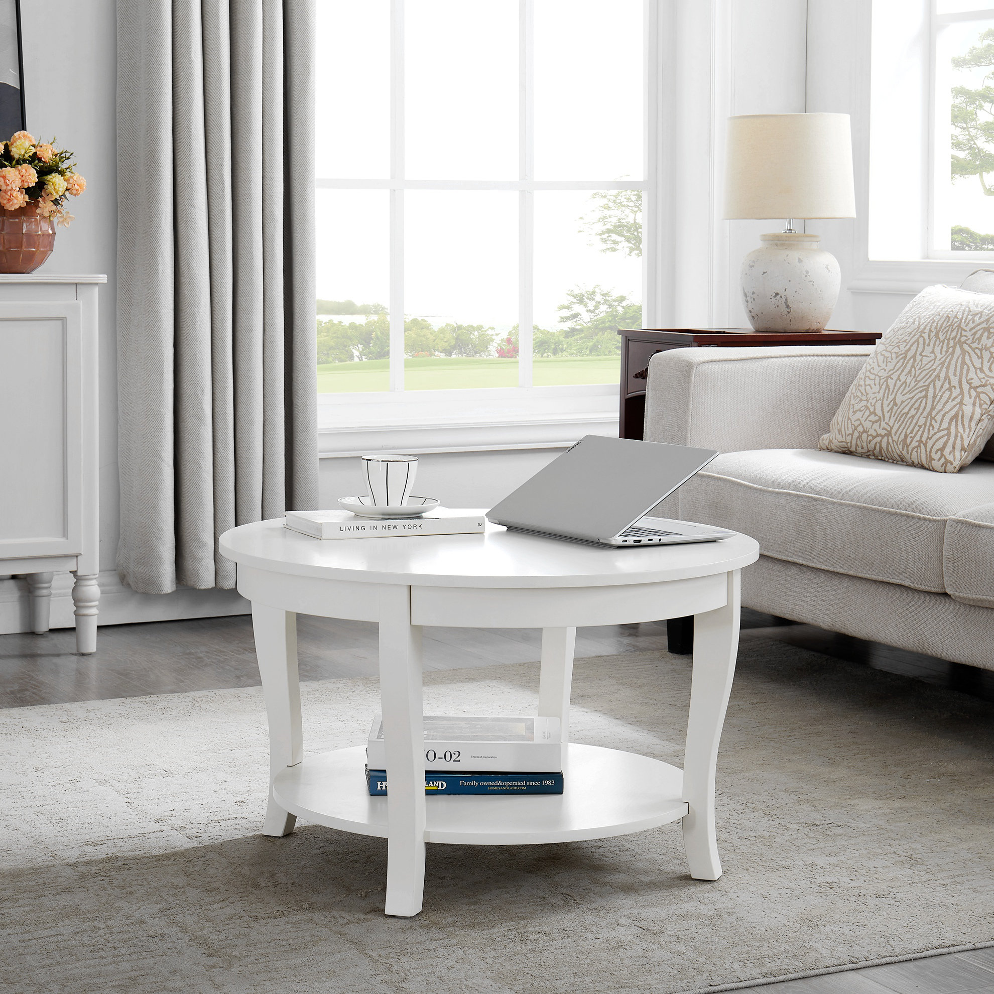 Winston Porter Stylish Round Coffee Table – Space-Saving, Durable, And ...