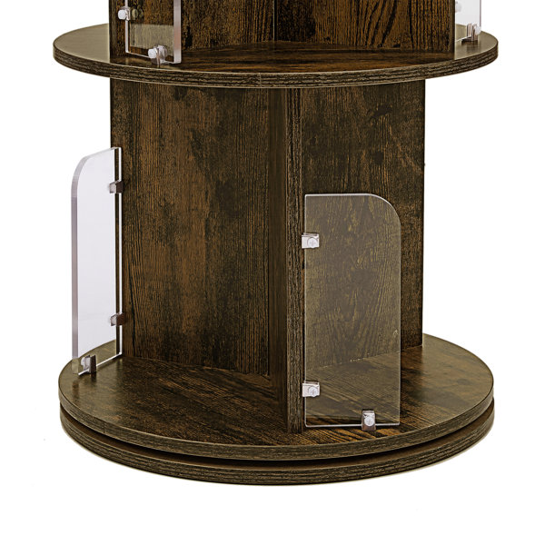 Ebern Designs Jadeyn Rotating Bookshelf 4 Tier 360° Revolving Floor ...