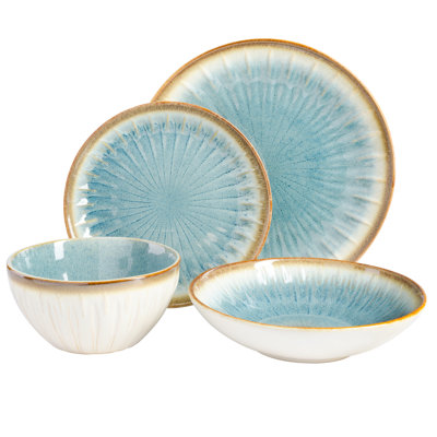 Gibson Mayfair Bay 16 Piece Dinnerware Set, Service for 4 & Reviews ...