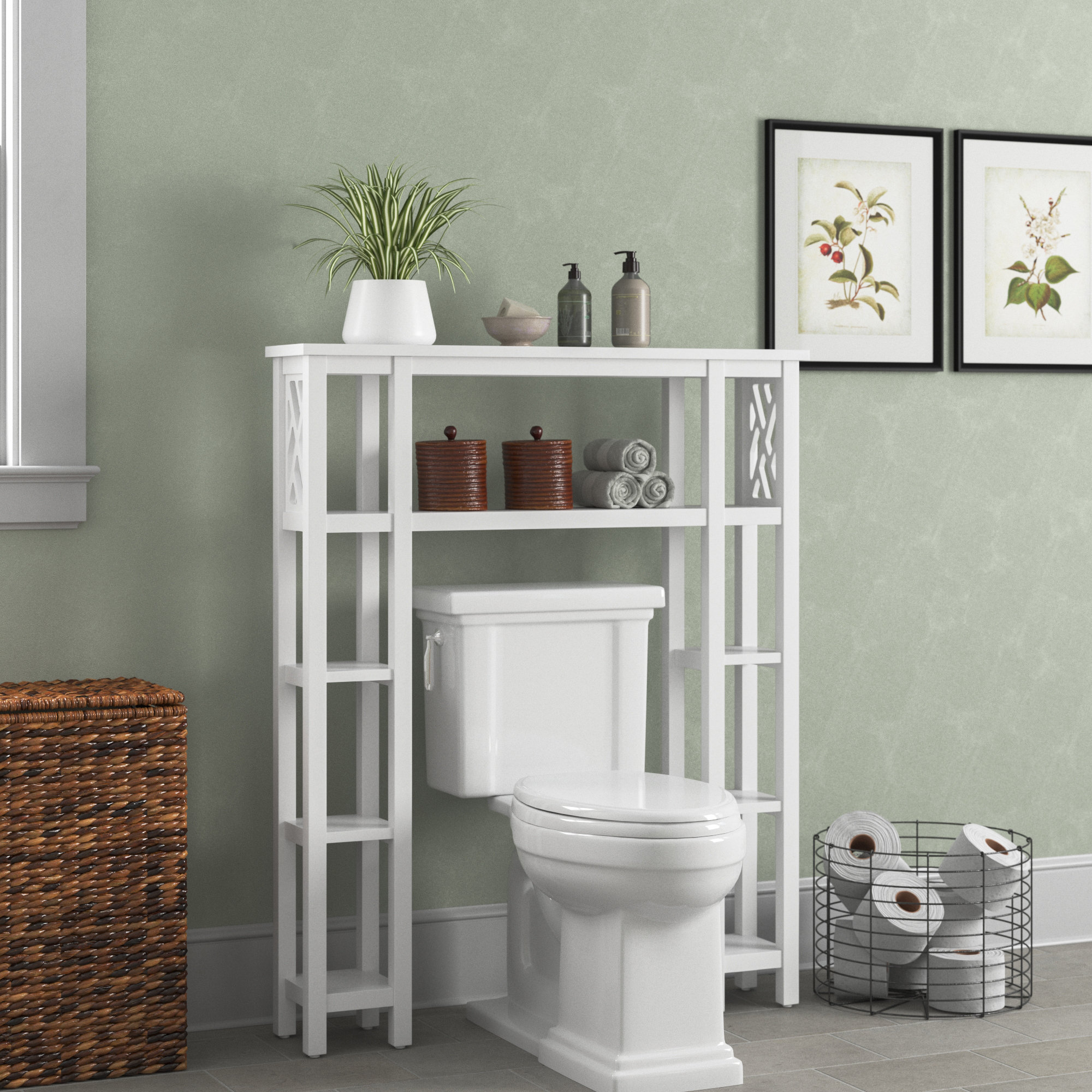 Andover Mills™ Lund 39" Wide, 48" Height Wooden Over The Toilet ...