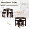Ebern Designs 5 Pcs Bar Table Set Square Dining Table & 4 Pvc Leather ...