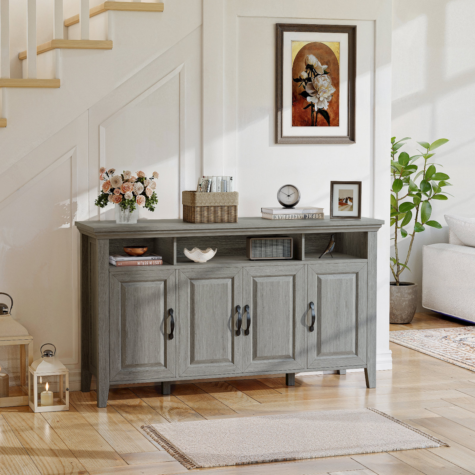 Ebern Designs Modern Minimalist Dining Table Cabinet With Storage Space ...