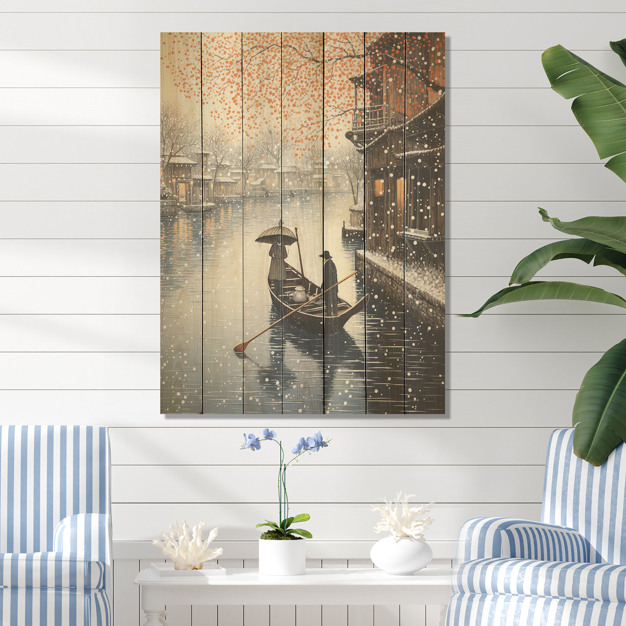 Winston Porter Yuletide Boat Voyage I - Boating On Wood Print | Wayfair