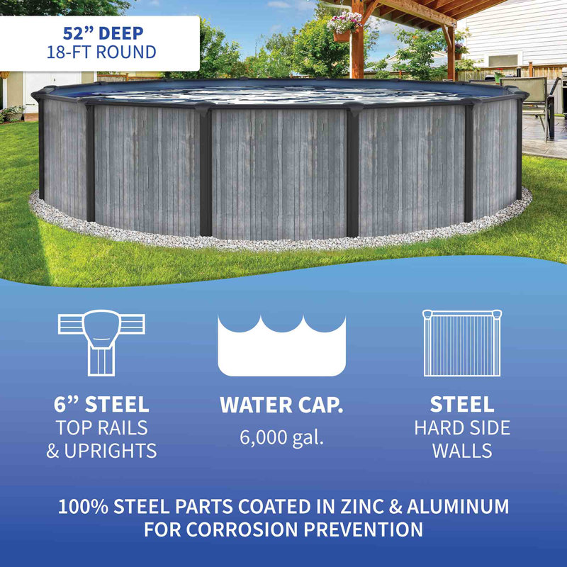 Blue Wave Products San Pedro 52-in Deep Above Ground Steel Wall ...
