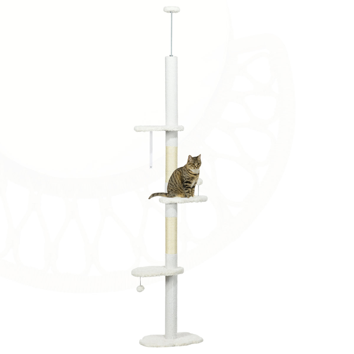 Tucker Murphy Pet™ Adjustable Floor-to-Ceiling Cat Tree with Cloud ...