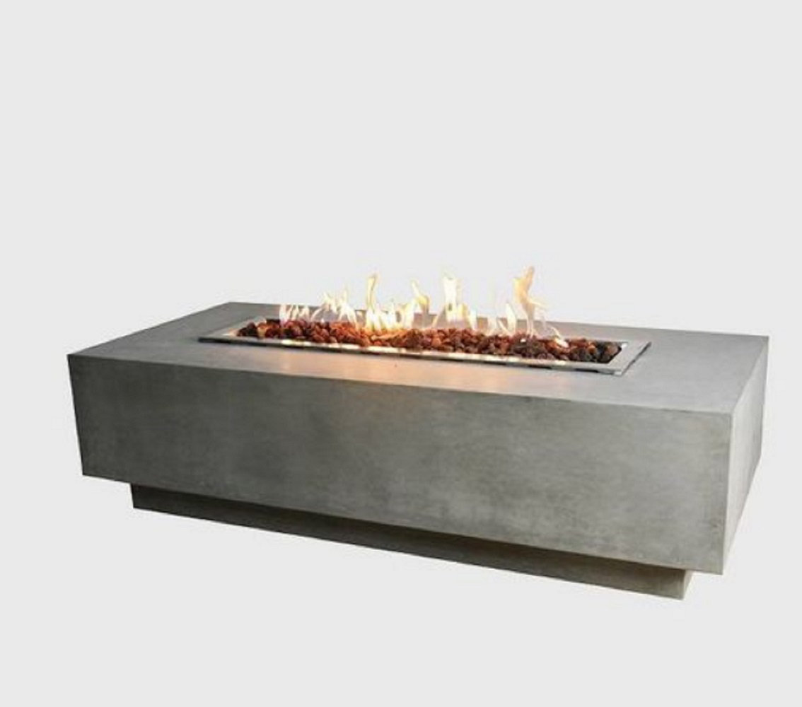 Elementi Propane Hampton 56 Inch Rectangular Fire Table Light Gray ...