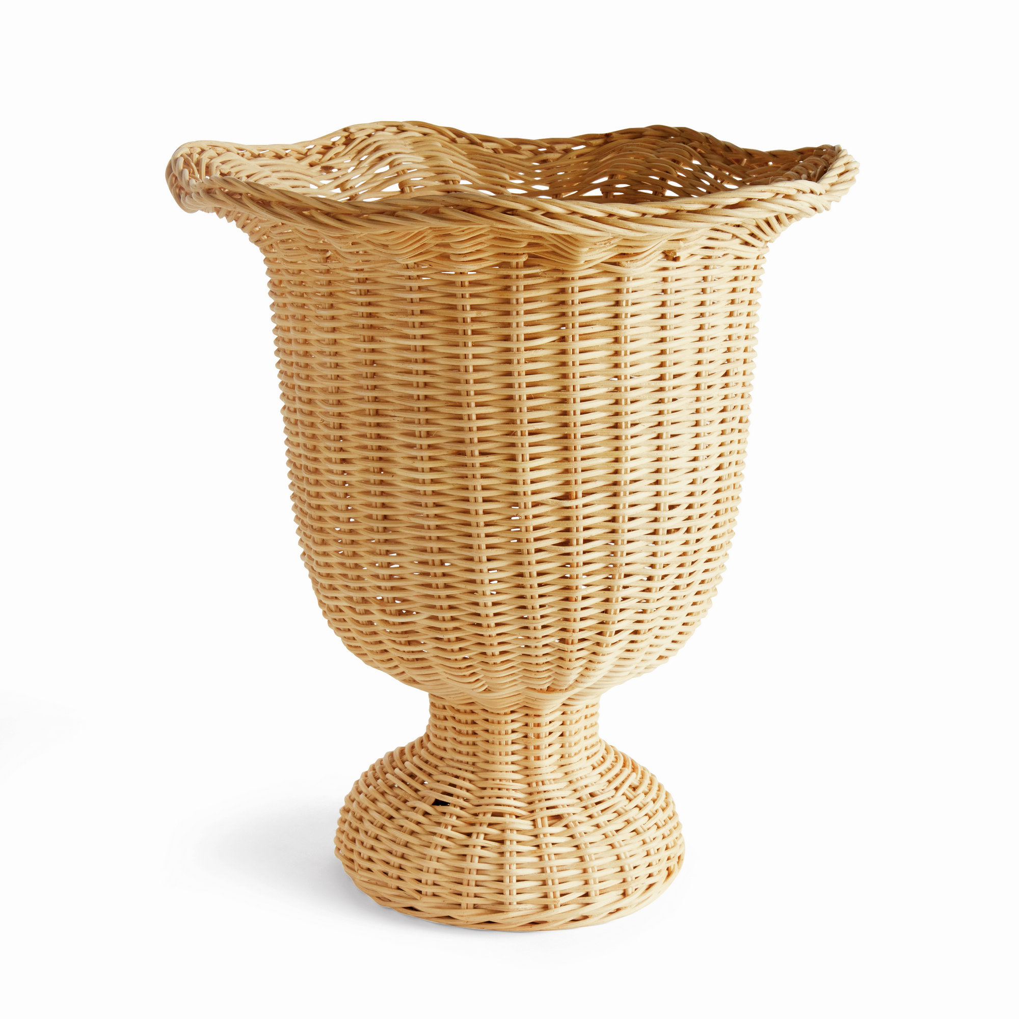 Bayou Breeze MYRA RATTAN SCALLOPED EDGE FOOTED URN | Birch Lane