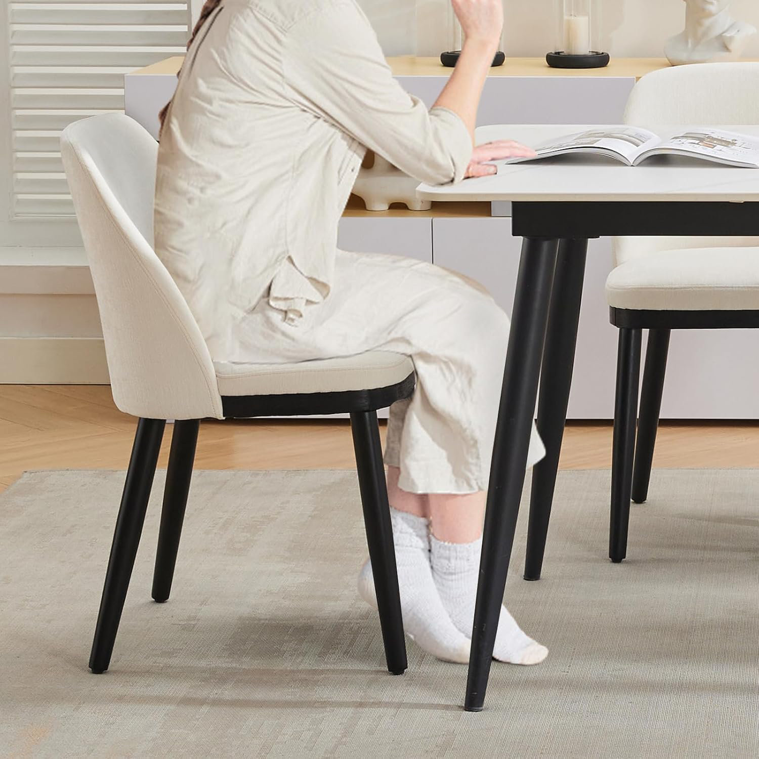 Corrigan Studio® Upholstered Dining Chairs, Modern Kitchen Chairs With ...