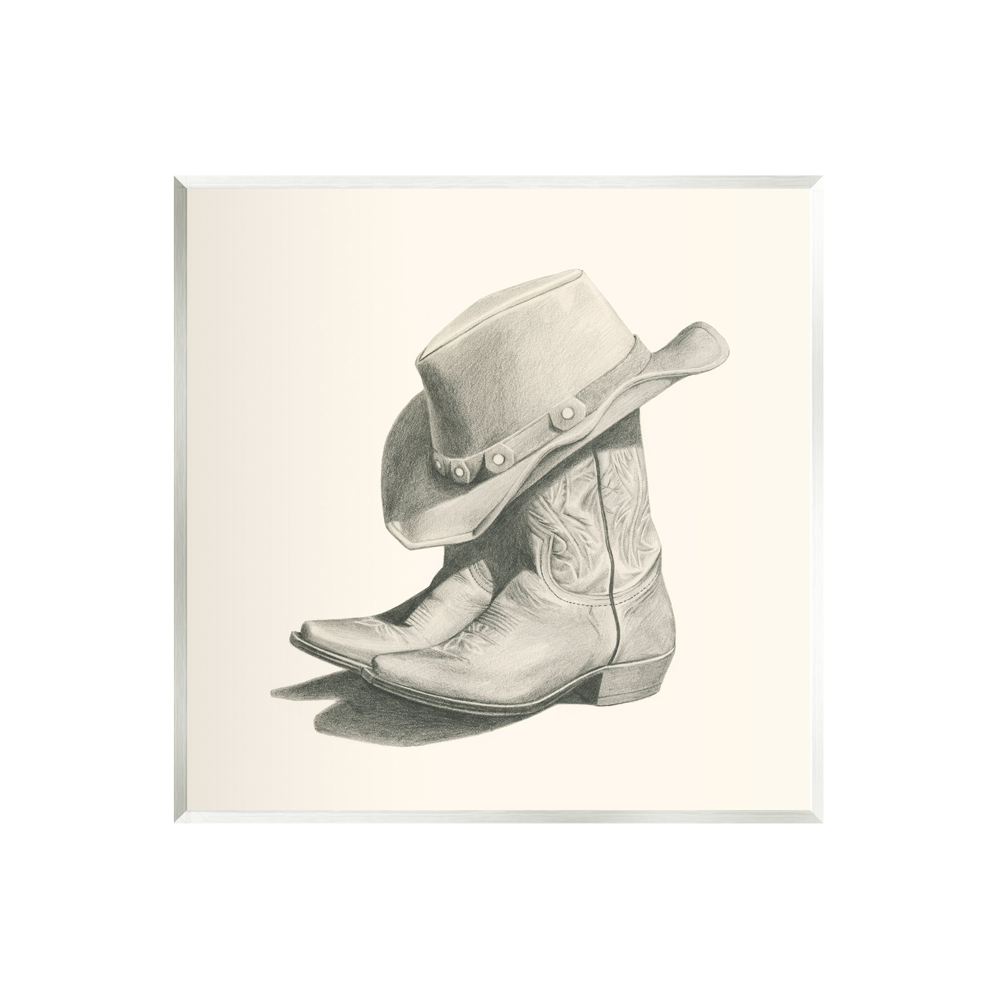 Stupell Industries Cowboy Boots Drawing Wall Plaque Art Design By Grace ...