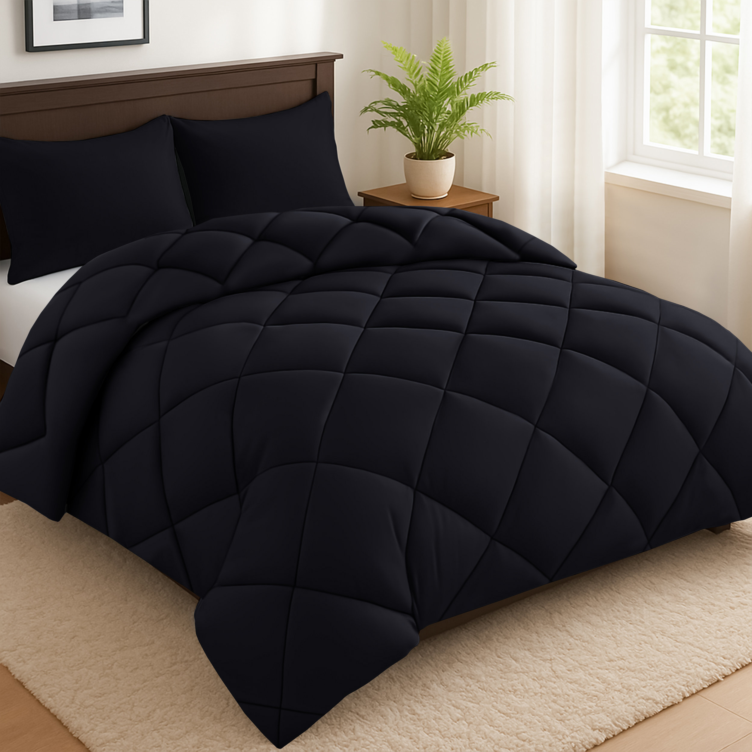 Lux Decor Collection Down Alternative Microfiber Reversible Comforter ...