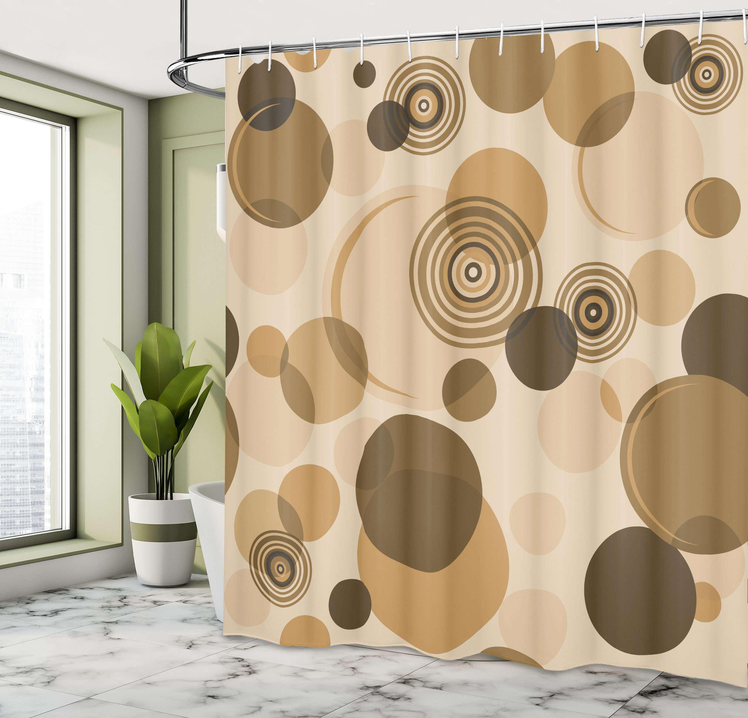 East Urban Home Earth Tones Shower Curtain Abstract Pastel Pattern ...