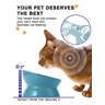 Y YHY YYHY 5" Lake Blue Tilted Cat Bowl - Anti-Reflux Elevated Ceramic ...