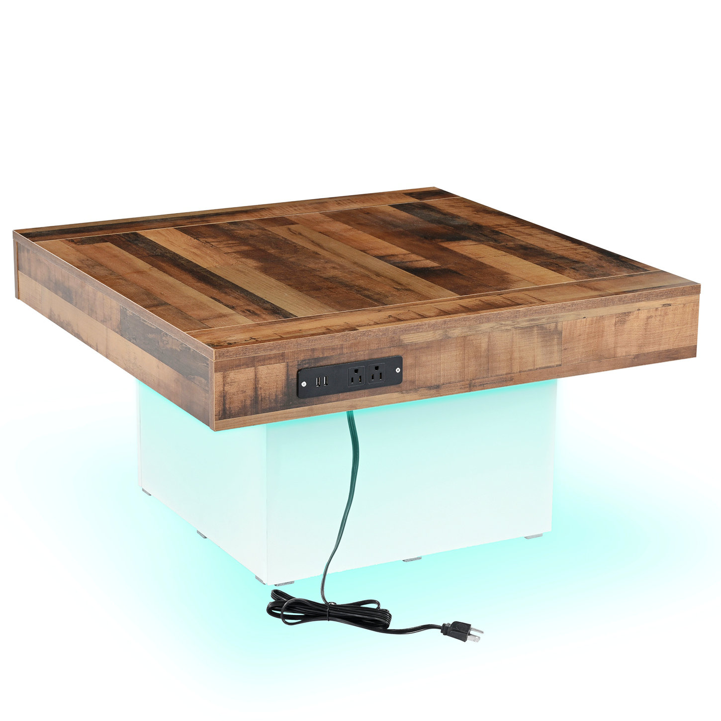 Millwood Pines Farmhouse Coffee Table With 2 Usb Ports And Outlets ...