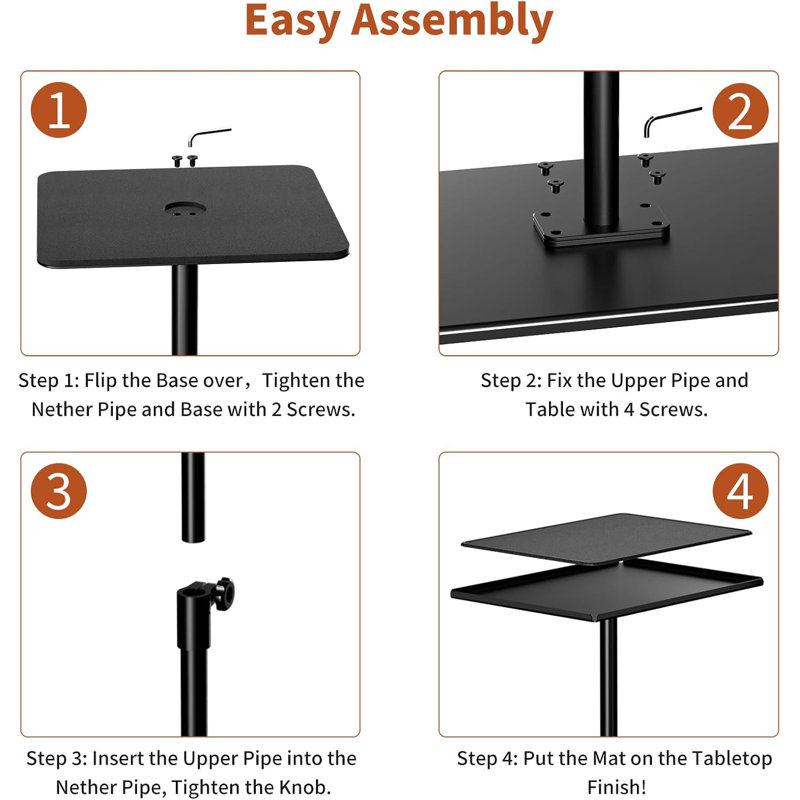 Corrigan Studio® Metal End Table, Height Adjustable Side Tables Living ...